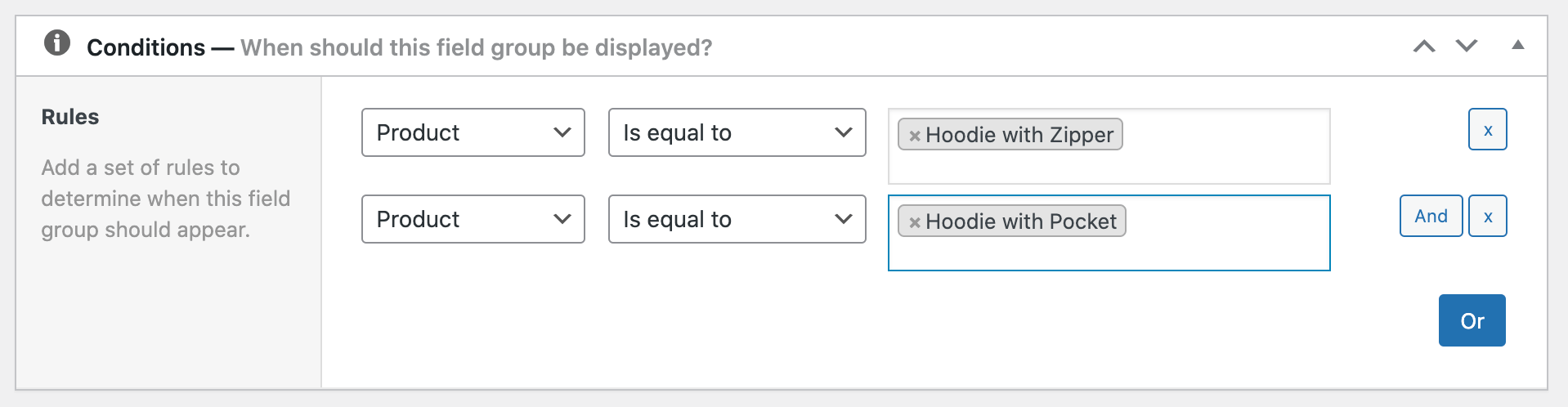 Set up conditional logic for product options in WooCommerce
