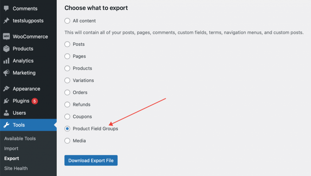 How to export fields and import somewhere else - Wombat Plugins