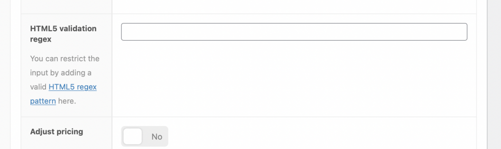 Text field validation regex - Wombat Plugins